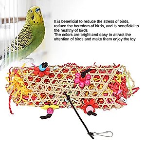 Shreddable Bird Toy, Colorful Weaving Swing Chew Toy Foraging Shredding Hanging Toy Handmade Creates Fun Filled Foraging Shredding Chew ToysToys