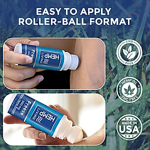 HEMP LIVING Freeze Nano Hemp Extract Roll On, Cold Therapy, Roll On for Muscles and Joint Strain, 3 oz Roll on Bottle (750 mg)