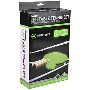 Franklin Sports LED Table Tennis Net and Glowing Paddles and Balls Oval, Black, One Size
