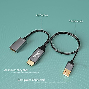 fairikabe HDMI to DisplayPort Adapter 4K60Hz, Active HDMI 2.0 Male to DisplayPort 1.2 Female Converter, HDMI Output to DP Input Adapter for Monitor, Xbox One, PS4, Mac Mini