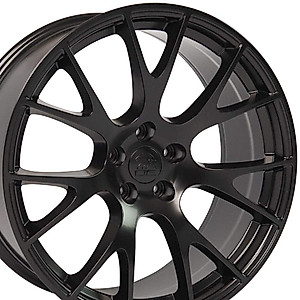 OE Wheels DG15 20 Inch Rim Fits Hellcat Style 5x115 20x9 Satin Black - Hollander 2528 (1)