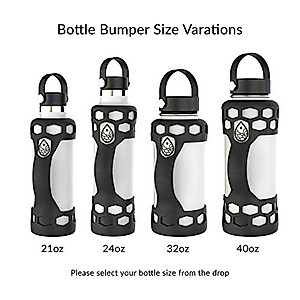 REUZBL Bottle Bumper Silicone Boot Sleeve Protector with Handle Compatible with 40oz Double-Wall Vacuum Insulated Stainless Steel Water Bottles, Black