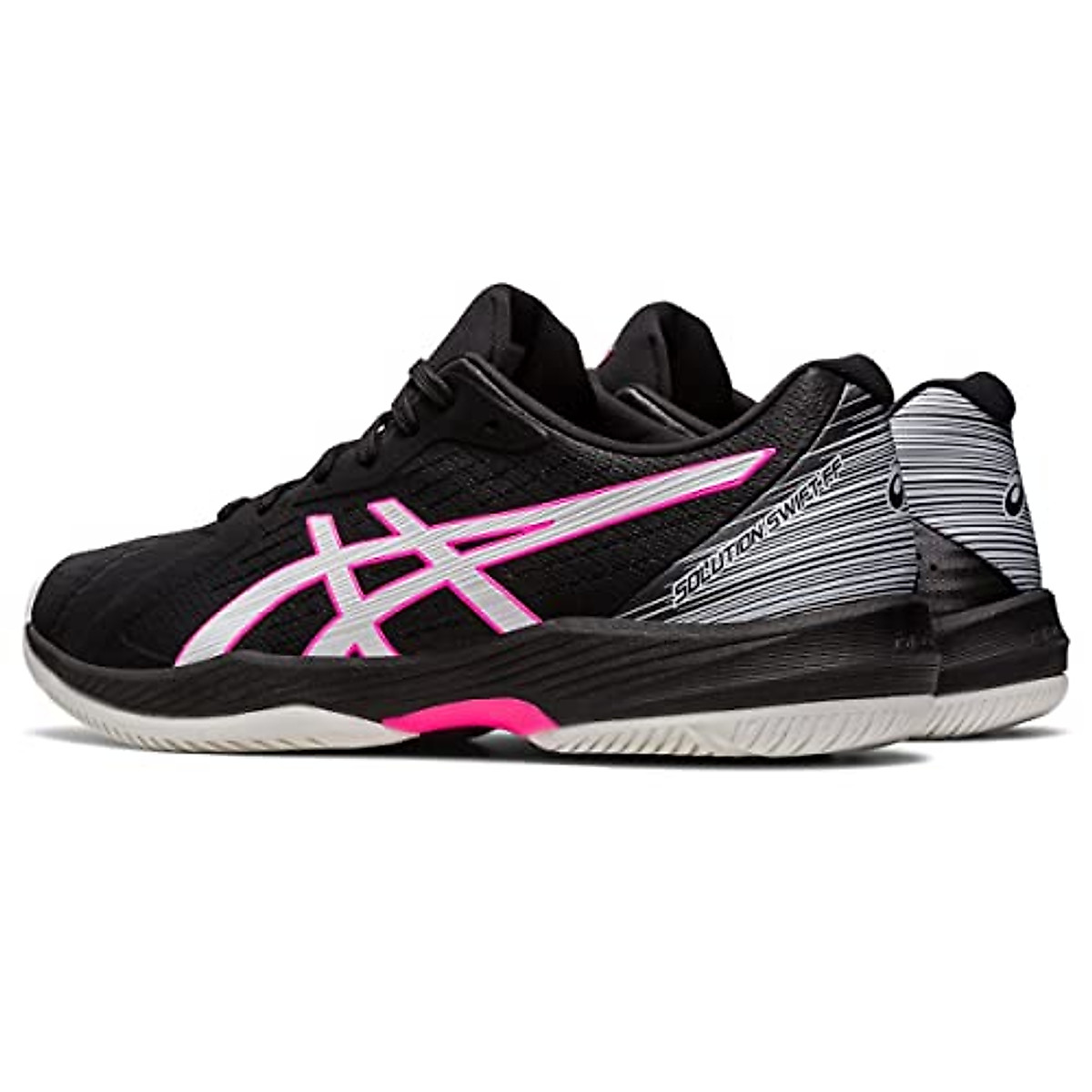 ASICS Men's Solution Swift FlyteFoam Tennis Shoes, 11.5, Black/HOT Pink