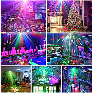 Disco Ball Party Lights,DJ Disco Lights with Remote Control Amosamz Multiple Patterns Projector for Parties Bar Club Christmas KTV Festivals Décor