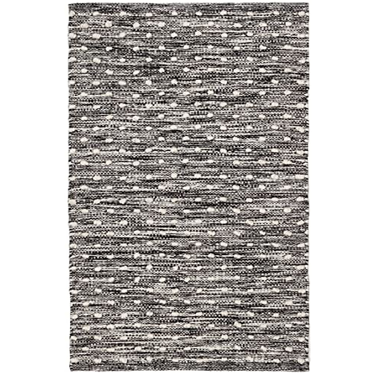 Dash and Albert Hobnail Black Handwoven Indoor/Outdoor Rug, 8 X 10 Feet, Black Geometric Pattern