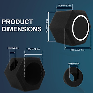 Professional Microphone Isolation Ball with 2-Layered Pop Filter, High Density Foam Great Noise Cancellation