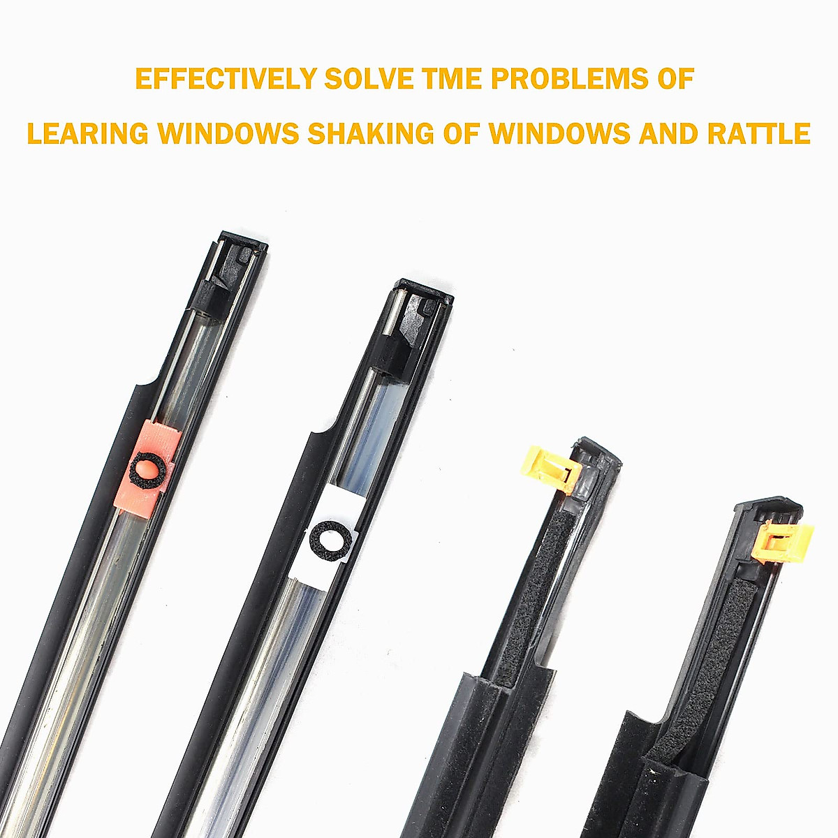 YZQPNB Weatherstrip Window Molding Trim Seal Belt Compatible with Toyota FJ Cruiser 2007-2014 Front Rear Left Driver & Right Passenger Side Door Outside Belt Black