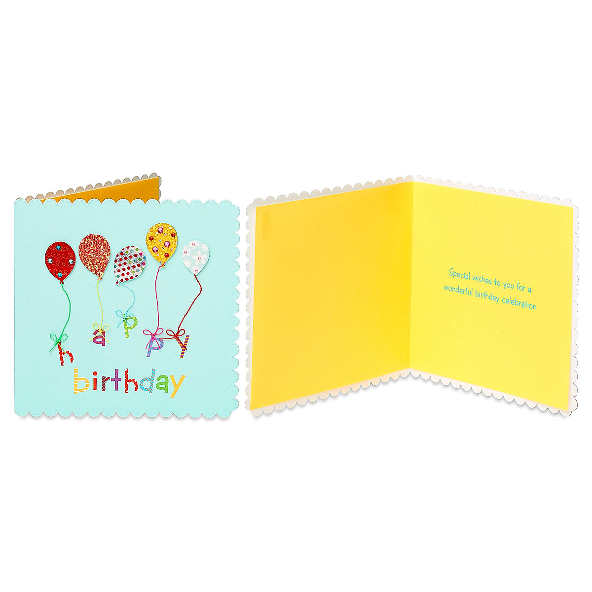 Papyrus Birthday Card Assortment, Balloons and Candles (3-Count)