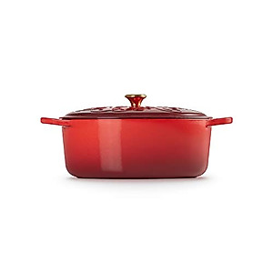 Le Creuset Enameled Cast Iron Noel Collection Signature Oval Dutch Oven, 6.75 qt., Applique w/Gold Knob