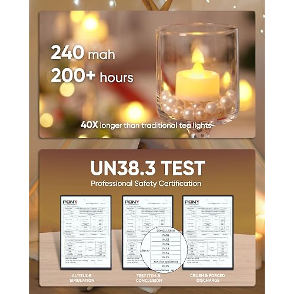Homemory Value 24Pack Flameless LED Candles Tea Lights Battery Operated, 200+Hours Electric Fake Plasitc Candles Tealights for Votive, Halloween, Pumkin, Ofrenda, Diya, Table Decor, Funeral, Amber