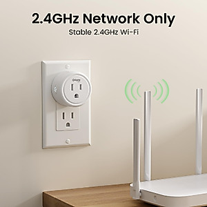 GHome Smart Mini Plug Compatible with Alexa and Google Home, WiFi Outlet Socket Remote Control with Timer Function, Only Supports 2.4GHz Network, No Hub Required, ETL FCC Listed (4 Pack), White