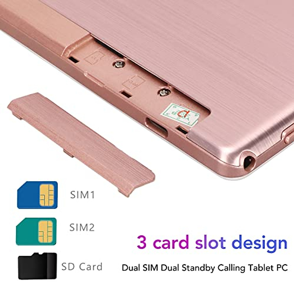 HD Tablet, 10.1in Gaming Tablet, Dual SIM Tablet PC, RAM 2GB ROM 32GB Dual Card Dual Standby, Support MIC OTG FM GPS for Entertainment Work(#1)