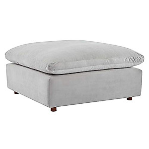 Modway Commix Down Filled Overstuffed Performance Velvet 6-Piece Sectional Sofa in Light Gray