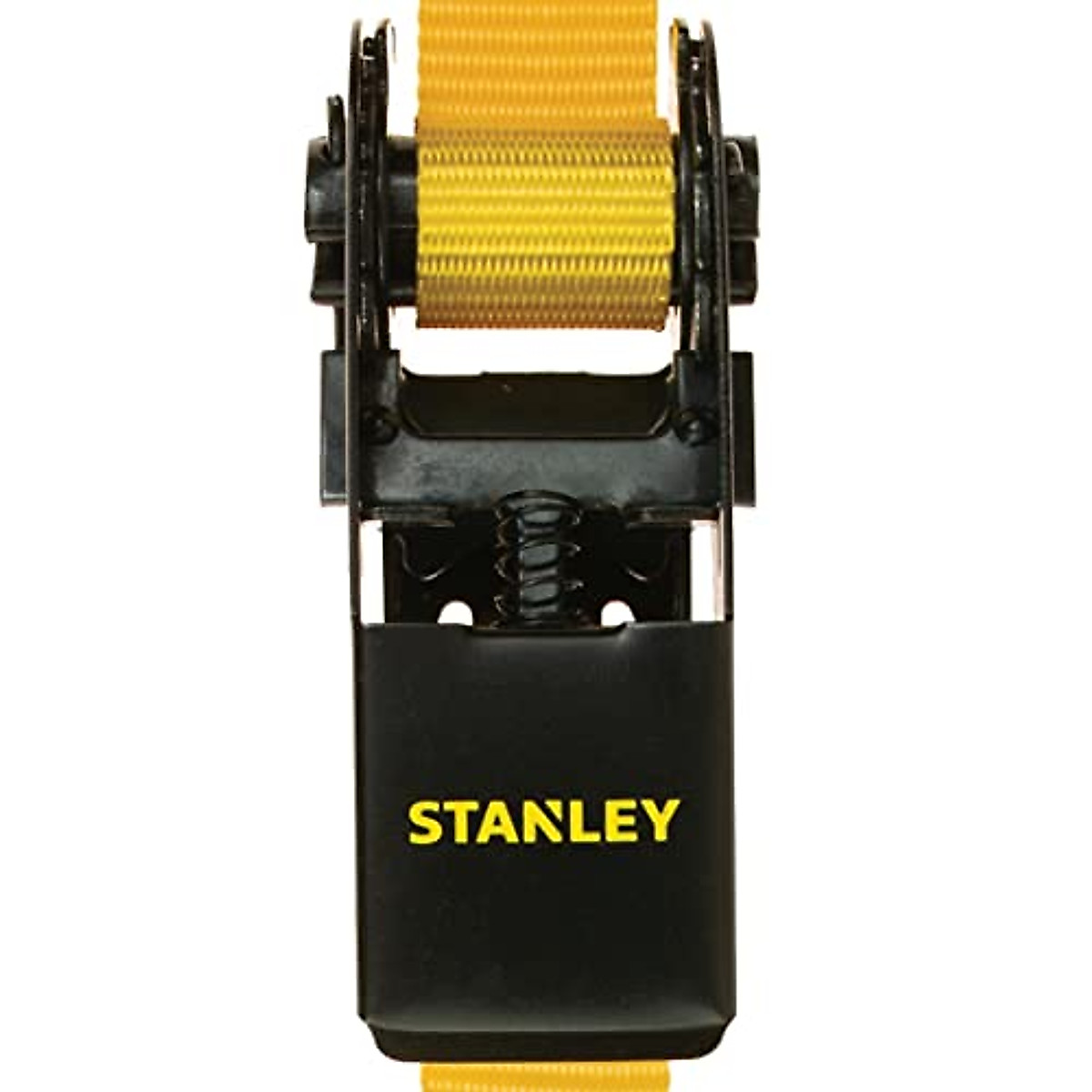 STANLEY S9500 Black/Yellow 1" x 10' Ratchet Straps - Light Cargo Hauling (900 lb Break Strength), 4 Pack