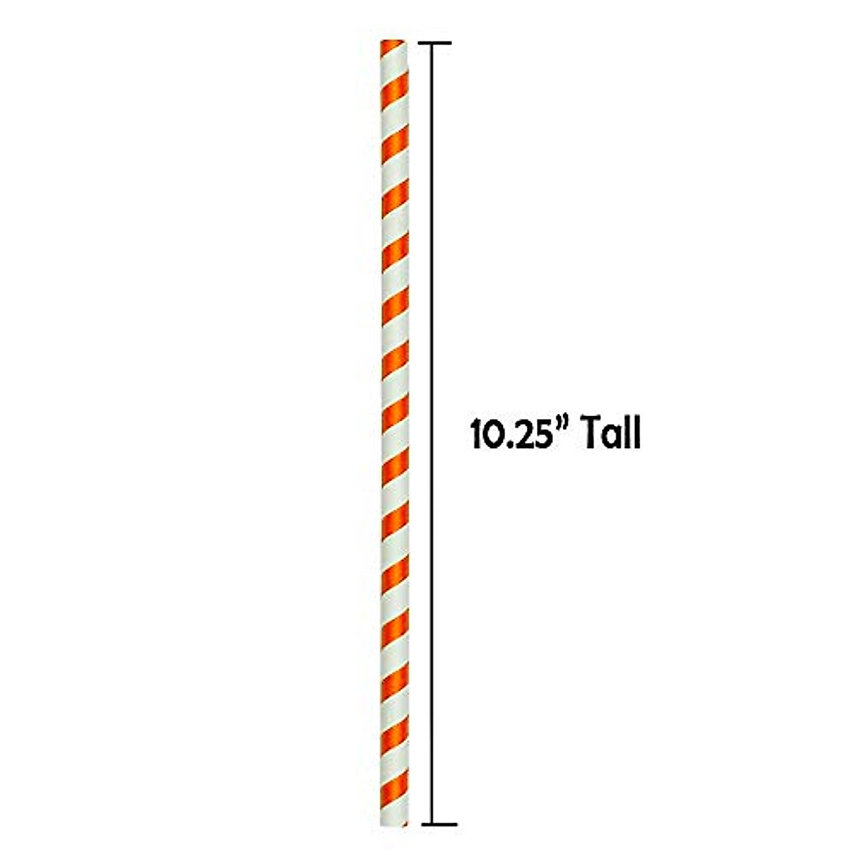50PC Long Paper Straws 10" Biodegradable Color Stripes Eco-Friendly Drinks Decor