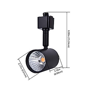 mirrea 6 Pack LED Track Lighting Heads Compatible with Single Circuit H Type Track Lighting Rail Ceiling Spotlight for Accent Task Wall Art Exhibition Lighting 6.5W 24° Black (3000K Warm White)