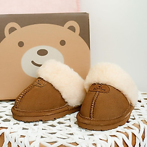 BEARPAW Loki Youth Hickory Size 4 | Youth 's Slippers | Youth 's Shoes | Comfortable & Light-Weight