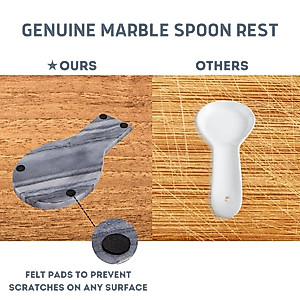 Lexi Home Marble Thankful Engraved 10" Spoon Rest