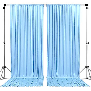 AK TRADING CO. 10 feet x 10 feet Polyester Backdrop Drapes Curtains Panels with Rod Pockets - Wedding Ceremony Party Home Window Decorations - Light Blue (DRAPE-5X10-LTBLUE)
