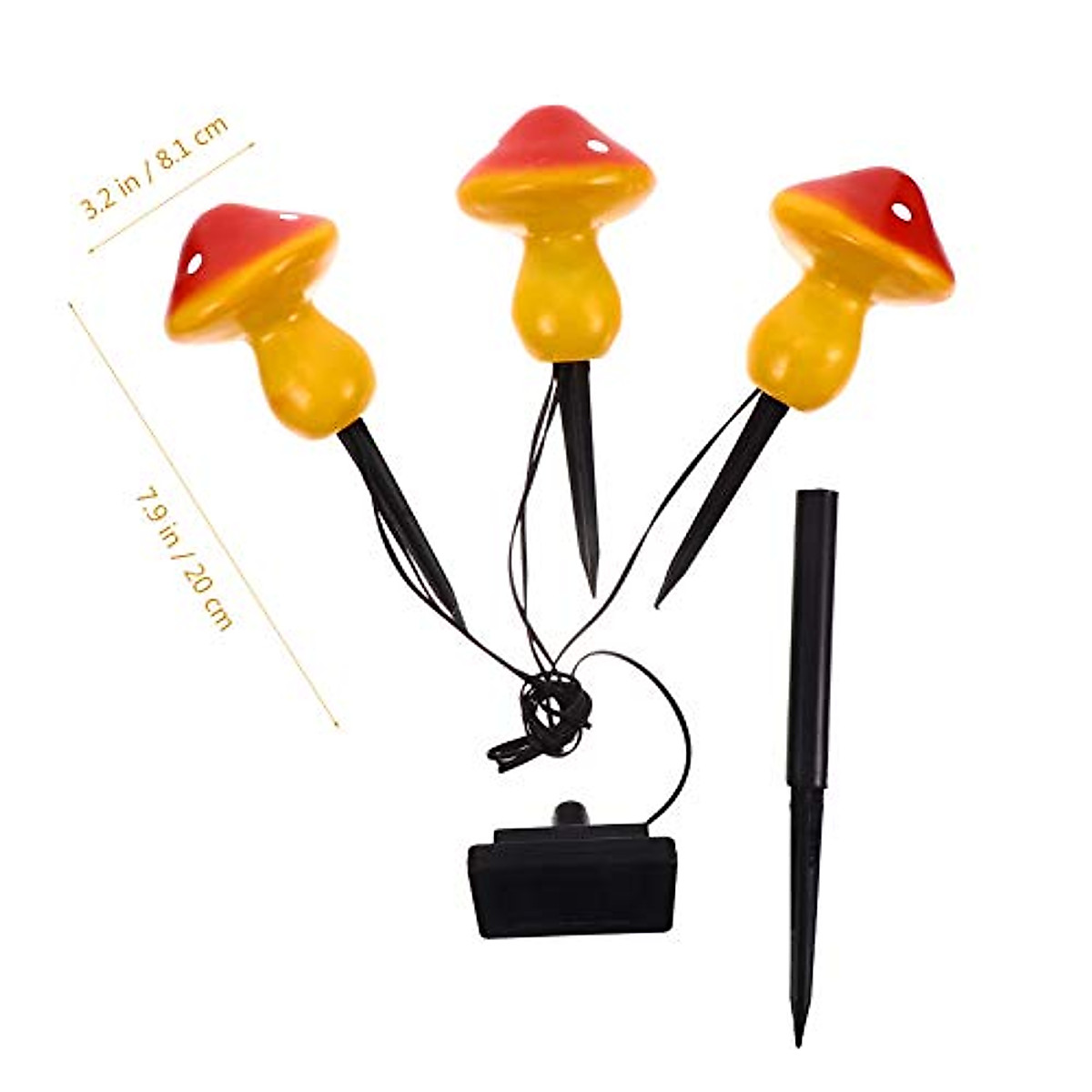 SOLUSTRE Mushroom String Light LED Solar Stake Lights Yard Lawn Garden Night Light Landscape Path Light Garden Decorations for Patio Lawn Driveway