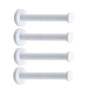 NELXULAS Classic White Stainless Steel Single Super Heavy Duty Wall Mount Hook, Coat Hanger, Bath Towel Hooks (6", 4 PCS)