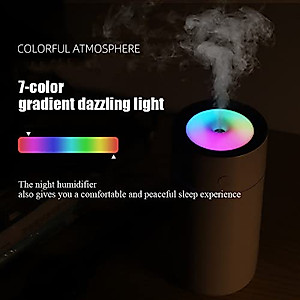 SPOLI Mini Humidifier for Bedroom,USB Portable Humidifier,320ml Water Tank,Suitable for Cars,Offices,Bedrooms, etc, 2 Mist Modes，Automatic Shut-Off，Nano Mist,Super Quiet. (Pink)