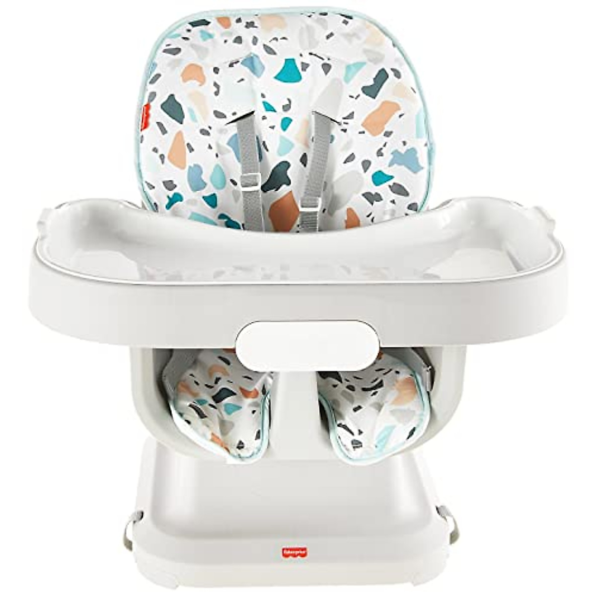 Fisher-Price Baby to Toddler High Chair SpaceSaver Simple Clean Portable Dining Seat & Booster with Washable Deep Tray & Liner, Pacific Pebble