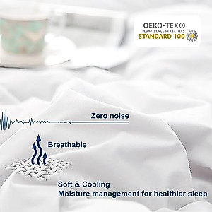 MEELUS Lightweight Comforter Cooling White, Soft Breathable Queen Size Summer Duvet Insert, Microfiber Down Alternative All Season Quilt with Corner Tabs, 88x88 inch