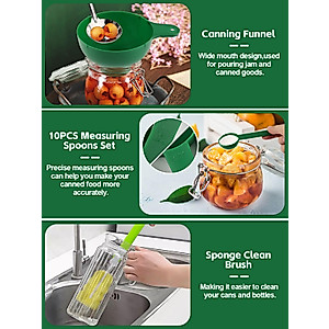 19PCS Canning Supplies Starter Kit, Kalolary Kitchen Canning Tools Canning Essentials Kit Home Canning Equipment Kit with Canning Rack Canning Tong Funnel Jar Lifter for Canned Fruit Vegetables Pickle