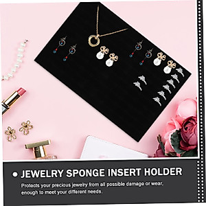 Didiseaon 9 pcs Jewelry Box black stand black choker necklace black sponge Ear Stud Pad black foam ring insert drawer ring organizer earring display tray jewelry insert pad foams pad lining