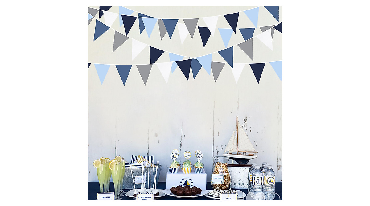 Deep Blue Party Decorations - Flag Bunting for Weddings & Events