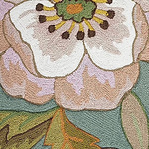 Nourison Fantasy Aqua 8' x 10'6" Area-Rug, Modern, Floral, Bed Room, Living Room, Dining Room, Kitchen, Easy washing, Non Shedding, (8' x 11')