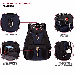 SwissGear 1900 Scansmart TSA 17-Inch Laptop Backpack, Blue/Black