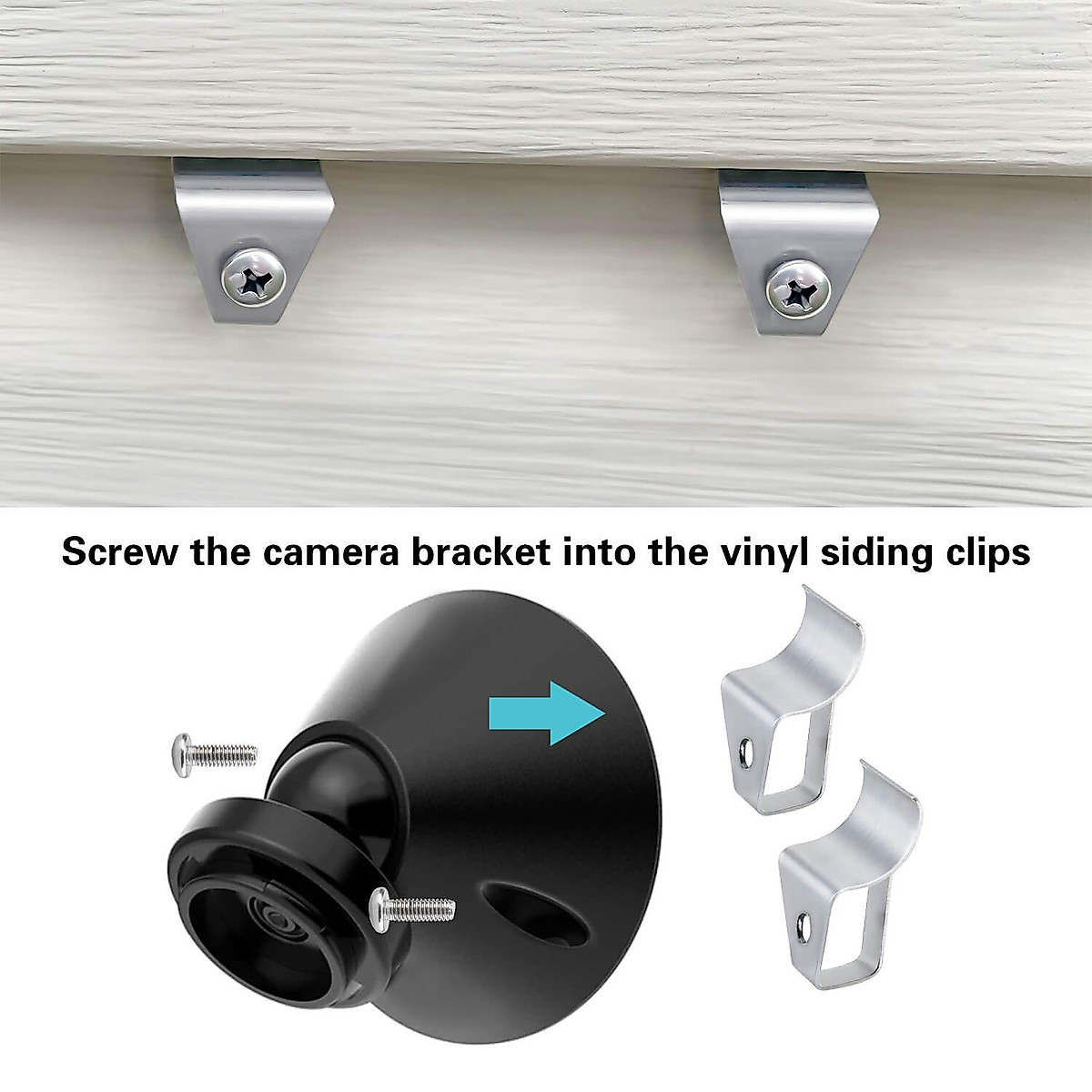 Vinyl Siding Clips for Blink Camera, Damage-Free Outdoor Siding Screws Hooks Hanger for Mounting XT2 Camera Home Security System, Weatherproof Stainless Steel Blink Siding Mount (10 Pack)