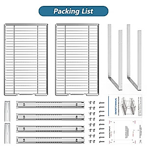LOVMOR 2 Tier Individual Pull Out Cabinet Organizer 17" W x 21" D, Slide Out Kitchen Cabinet Storage Sliding Shelves