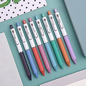 Writech Gel Pens Fine Point: 0.5mm Assorted Colors Ink Pen Set Clickable for Drawing Journaling Notetaking Bible Non Bleed 8ct Retractable Smooth Writing Multi colored No Smudge & Smear
