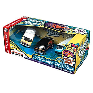 Auto World 4Gear 1973 Dodge Van (3 Car Set) (AW Exclusive) Slot Cars HO Scale