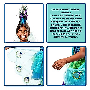 Rubies Girl's Peacock Costume Dress, Medium