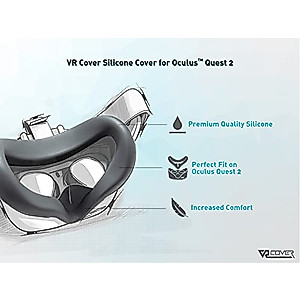 VR Cover for Meta/Oculus Quest 2 - Silicone Meta/Oculus Quest 2 Face Cover (Grey)