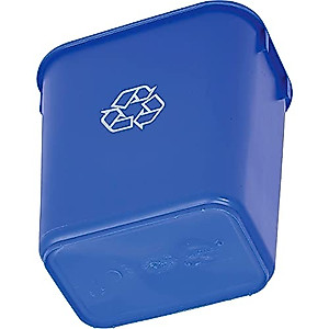 Global Industrial Plastic Recycling Wastebasket, 13-5/8 Qt., Blue