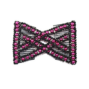 SimpleLif Combs Stretchable Double Hair Comb Twist Fountain Ponytail,Magic Hair Comb EZ Beaded Double Stretchy Delicate Elastic Women Clips Hairstyle,Random Color