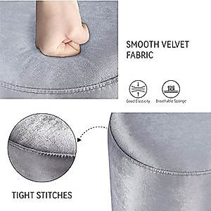 Get Set Style Modern Round Ottoman with Soft Padded Seat, Multifunctional Vanity Chairs for Makeup, Upholstered Footrest Stool Ottoman Foot Stool for Living Room, Bedroom