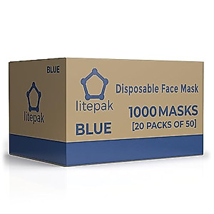 Disposable Face Masks - 1,000 PCS - for Home & Office - Breathable & Comfortable Filter (Blue)