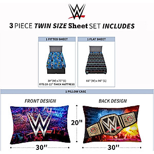 WWE Franco Kids Bedding On The Canvas 3-Piece Twin Size Sheet Set