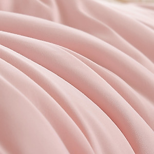 weigelia Blush Pink Comforter Set Twin Boho Pink Twin Comforter with 1 Pillowcases - Soft Lightweight Cozy Bedding Set for All Season - Beige Comforter Twin Size for Women Teens Kids