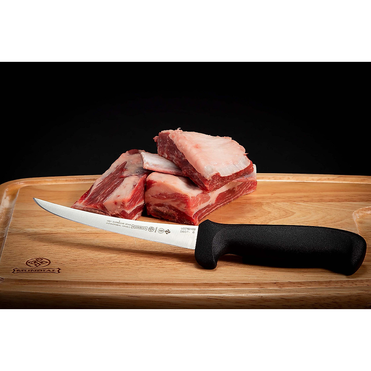 Mundial 6-Inch Curved Semi-Stiff Boning Knife, Black