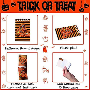 60PCS Halloween Notepads Party Favors for Kids - Spiral Notebooks Hallowmas Trick or Treat Goodie Bag Stuffers Filler Gifts Supplies Decorations, 10 Styles