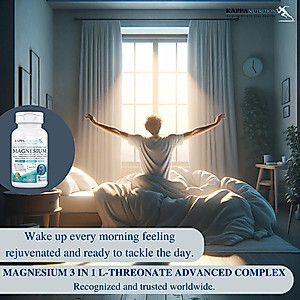(150 Capsules), 2,253mg Per Serving, Providing 420mg Elemental Magnesium, L-Threonate, Bisglycinate Chelate, Malate, from Kappa Nutrition.