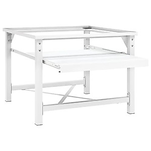 vidaXL Double Washing and Drying Machine Pedestal - Steel Construction, Adjustable Height, Extra Storage Shelf, Stability for Uneven Flooring, Compliant with California Proposition 65