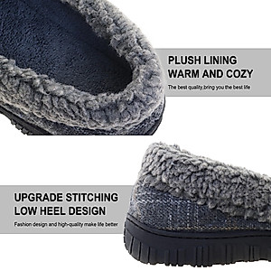 SKABIU Mens Moccasin Slippers House Shoes for Men Memory Foam Bedroom Slippers Grey 11